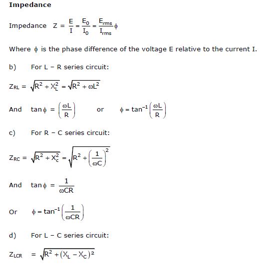 CBSE Class 12 Physics Alternating Current Notes Set A CBSE Class 12 Physics Alternating Current Notes Set A
